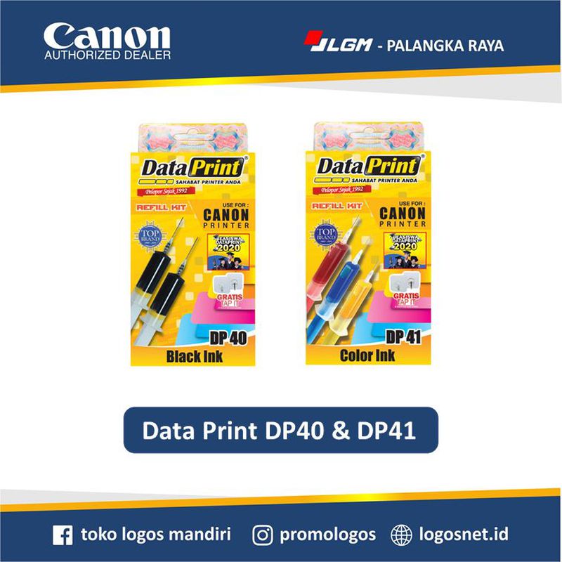 Tinta Refiil Canon Data Print DP40 Black Ink & DP41 Color Ink - DP40 Black Ink