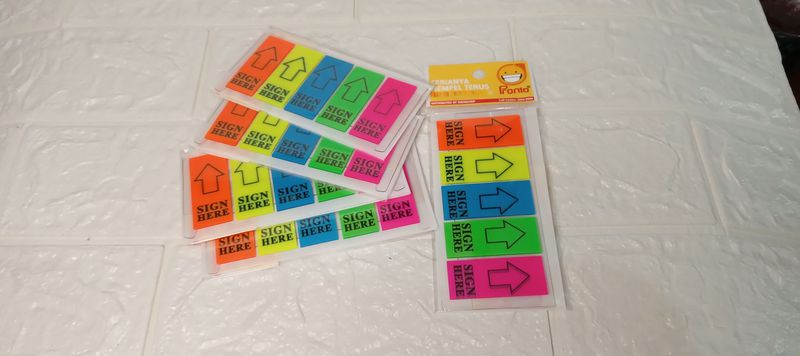 STICK NOTE / POST IT SIGN HERE PRONTO - 5 Warna Tipis