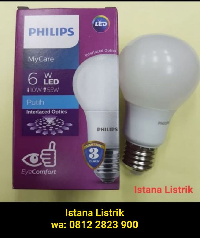 Lampu Ledbulb philips 6w putih