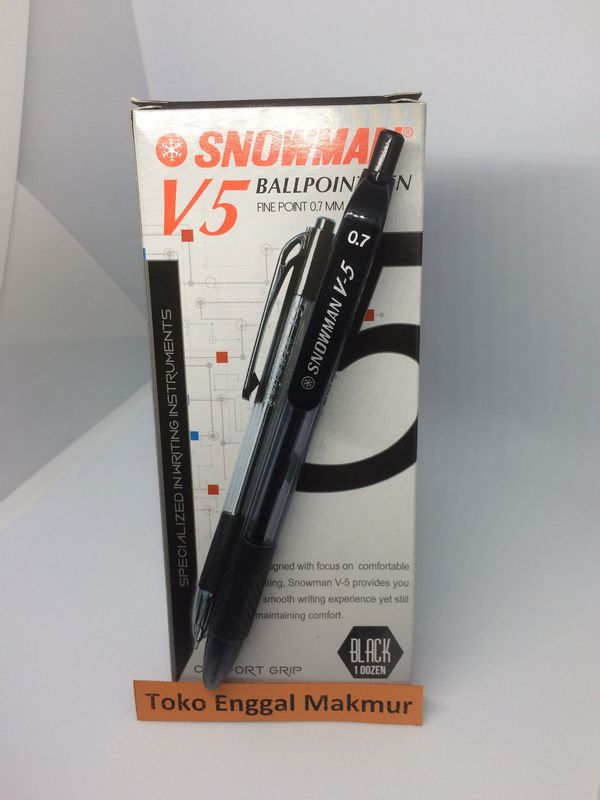 Bolpen Snowman V5 Hitam