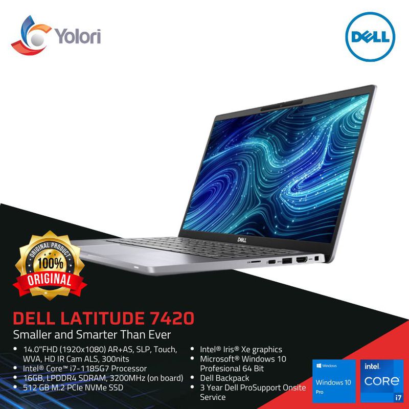 Dell Latitude 7420 i7-1185G7 16GB 512GB Intel Irish Xe Windows 10 Pro ...