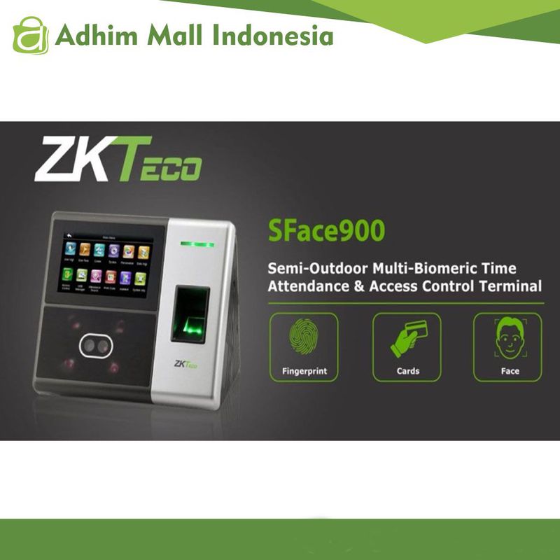 ZKTeco SFace900 Mesin Absensi & Akses Kontrol Pintu Sidik Jari Wajah