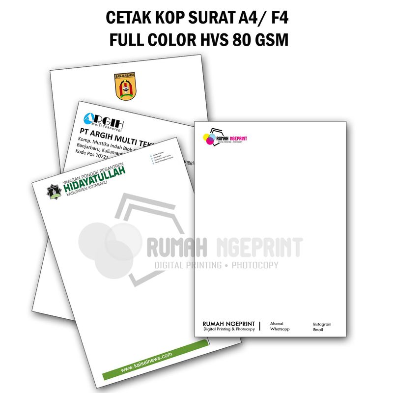 CETAK KOP SURAT HVS MURAH A4/ F4 - A4