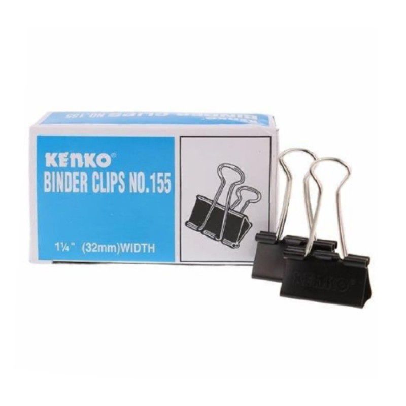 Binder Clips Kenko No.155 (Kotak Kecil, isi 12 Clip)
