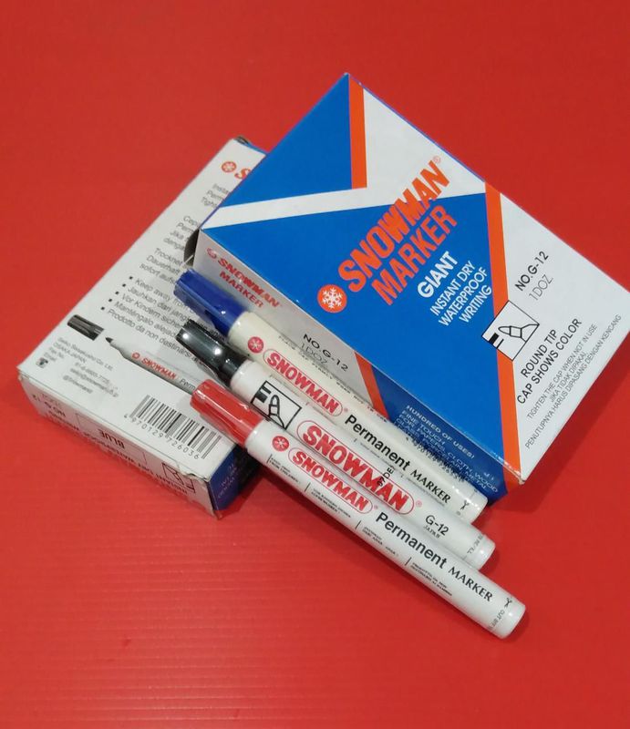 Snowman Spidol Marker - Permanent / Lusin - Merah