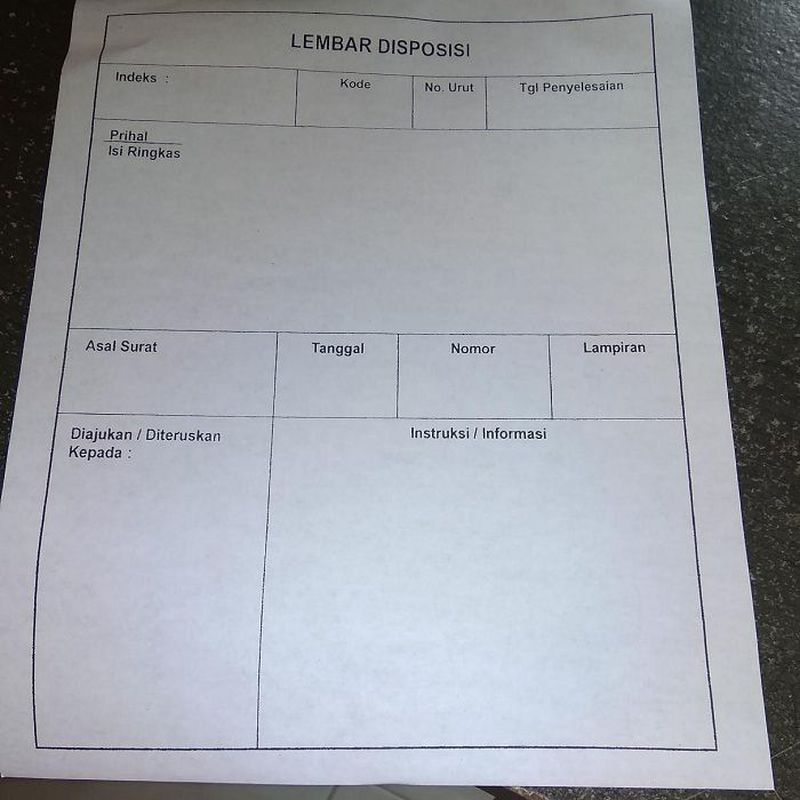 BUKU LEMBAR DISPOSISI 1/2 F (NCR R2) ISI 100 LBR
