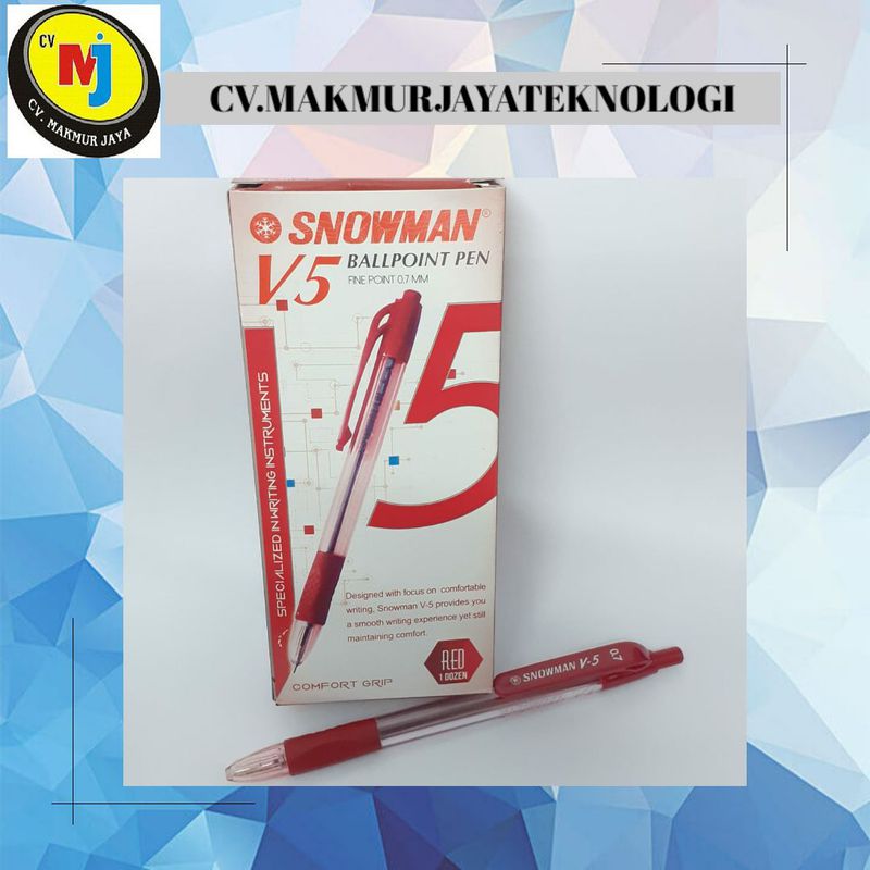 Ballpoint Merah V5 snowman
