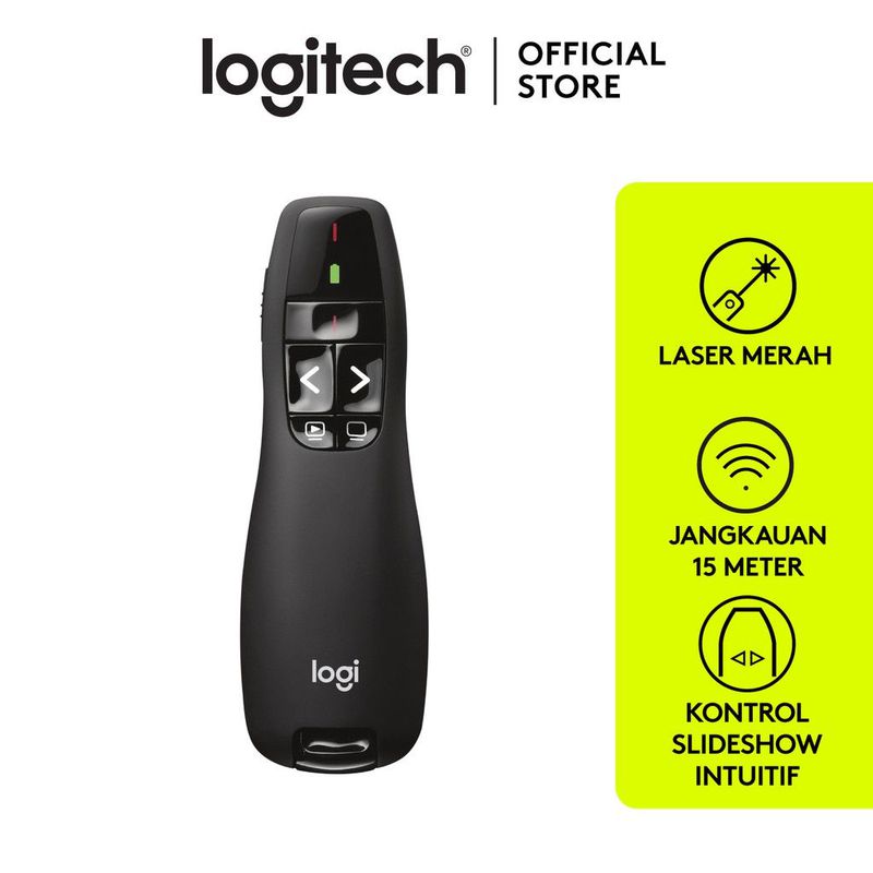 Poiinter Logitech R400 Remote Presenter Wireless Laser Merah