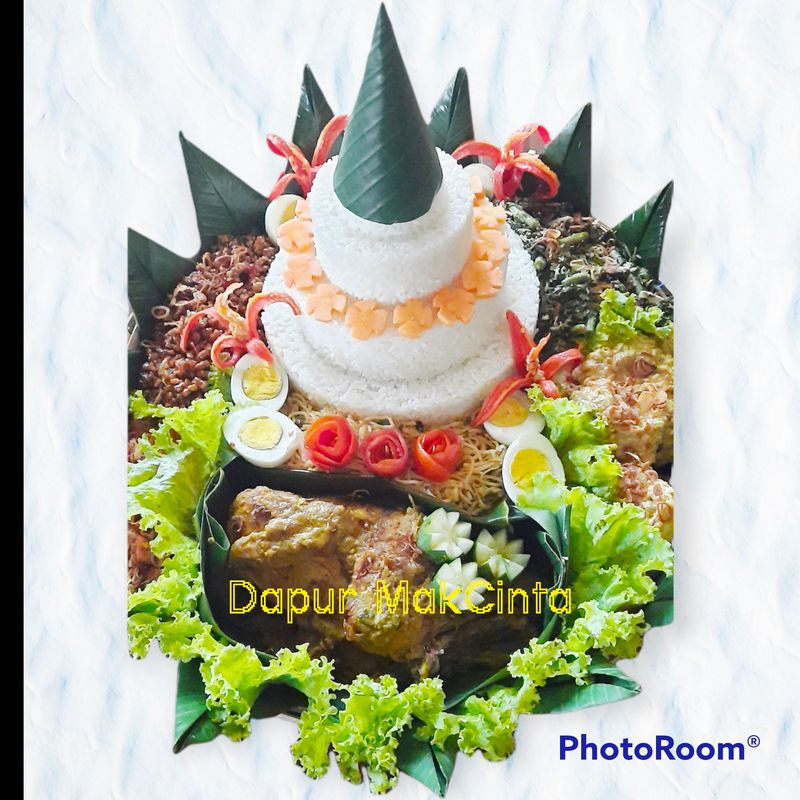 Tumpeng Nasi putih 10 porsi+dekem