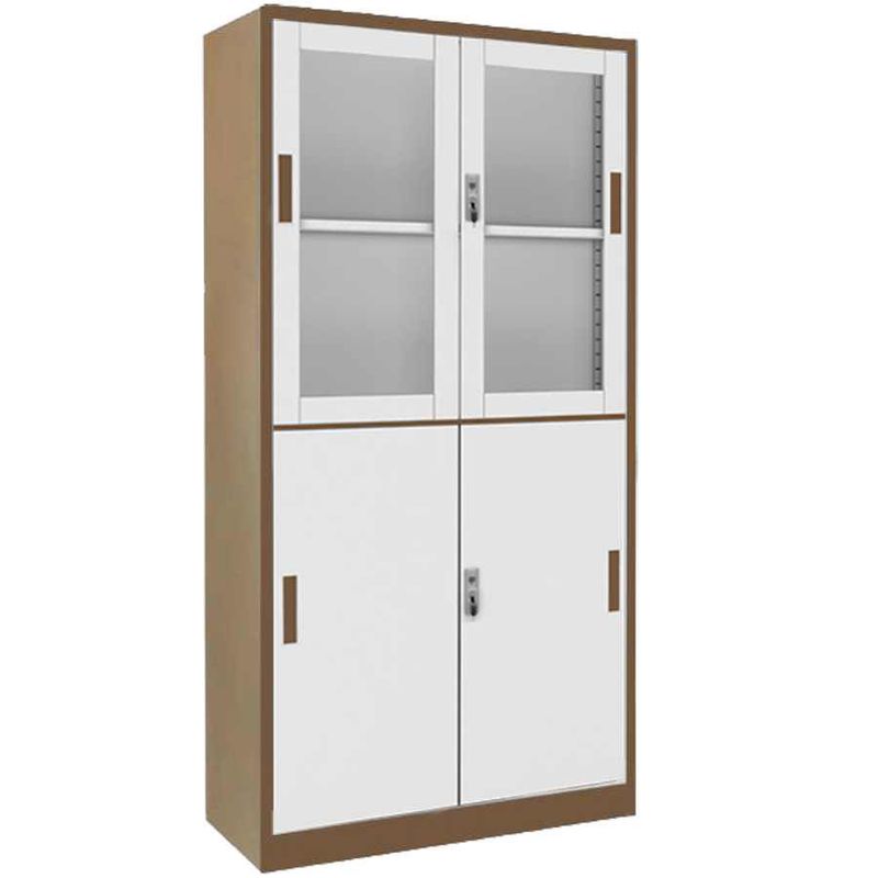 LEMARI ARSIP / FILE CABINET SLIDING 4 DOORS WHITE BROWN LEMARI ARSIP ...