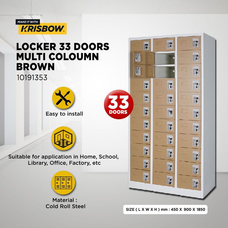 LOCKER 33 DOORS MULTI COLUMN BROWN