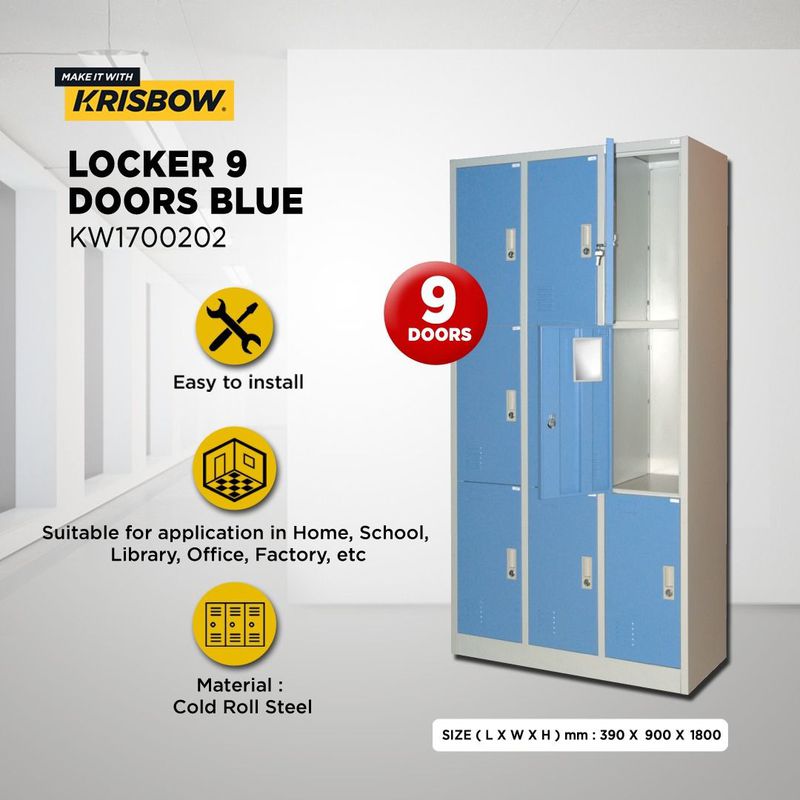 LOCKER 9 DOORS BLUE