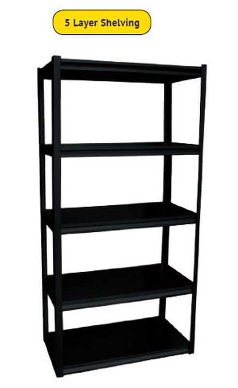 RAK SHELVING STEEL 5 SHELF 90X45X183CM BLACK