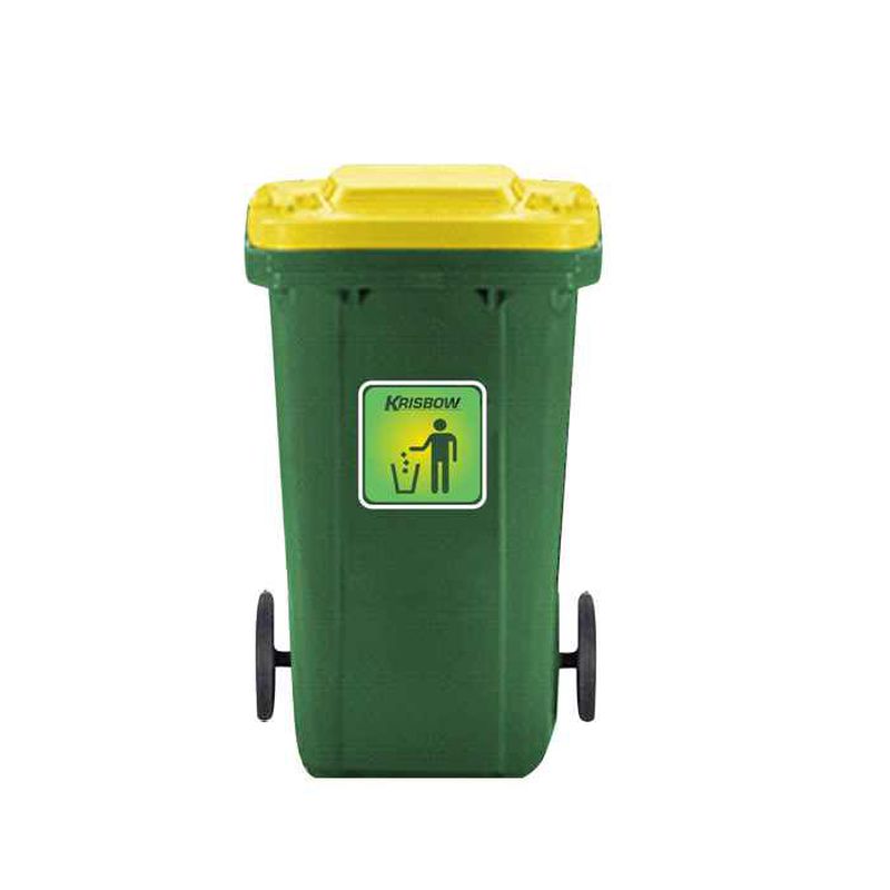 TEMPAT SAMPAH / DUSTBIN ECO 120 L GREEN WITH YELLOW LID