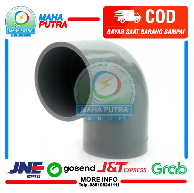 KNEE ELBOW PIPA 3" inch AW MERK RUCIKA. SAMBUNGAN PIPA PVC L