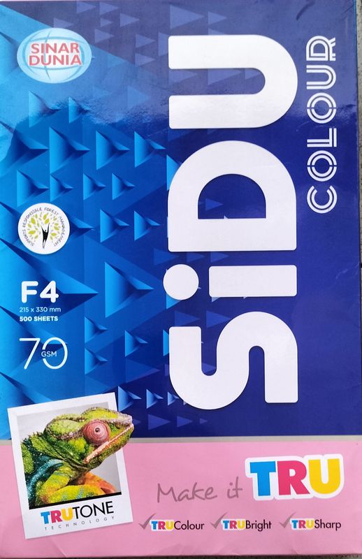 KERTAS HVS F4 70 GR WARNA PINK SINAR DUNIA