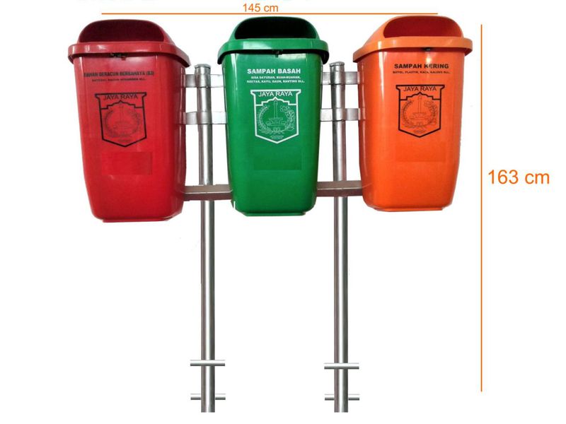 tong sampah pilah 3 HDPE