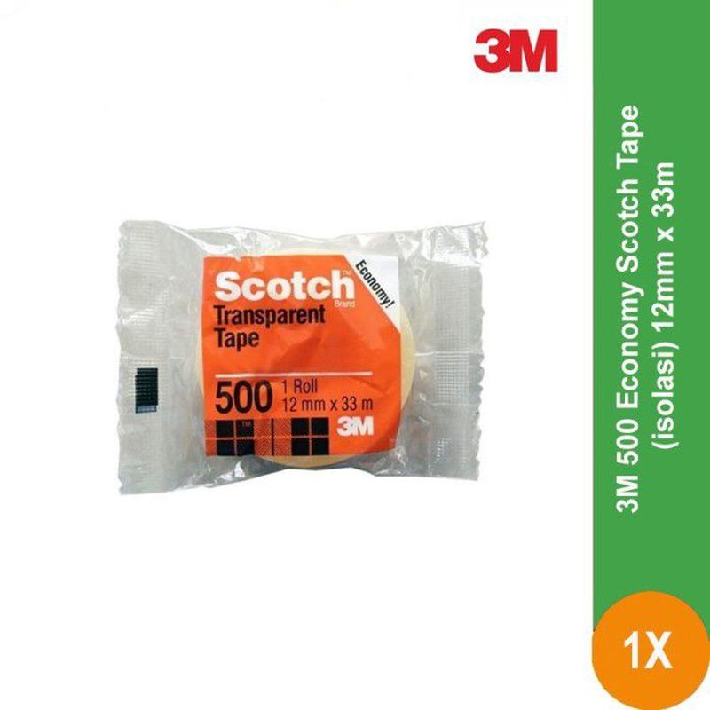 Solasi Bening 3m Scotch 500 Transparan 12mm X33m