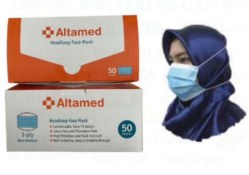 Altamed Masker Medis 3 Ply Headloop Hijab