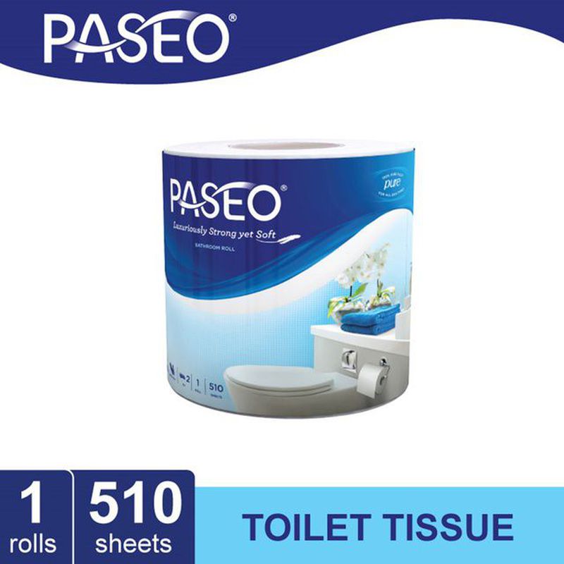 Paseo Elegant Tissue Toilet Roll Core Non Emboss 510 sheet 1 bks isi ...
