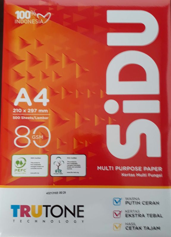 Kertas A4 80gsm Merk SIDU