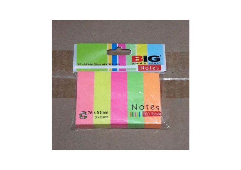 Sticky Notes / Post It Rainbow Neon BIG 76x76mm 100sheets Kotak