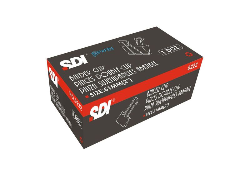 Binder Clip SDI No 0222 2inch 51mm Metal Klip Penjepit Hitam 1 Pack
