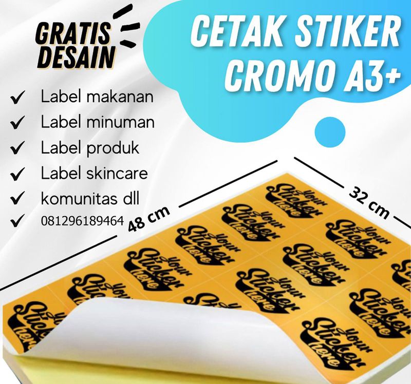 Cetak Label Kemasan Produk (Stiker Bontax/Vinyl)