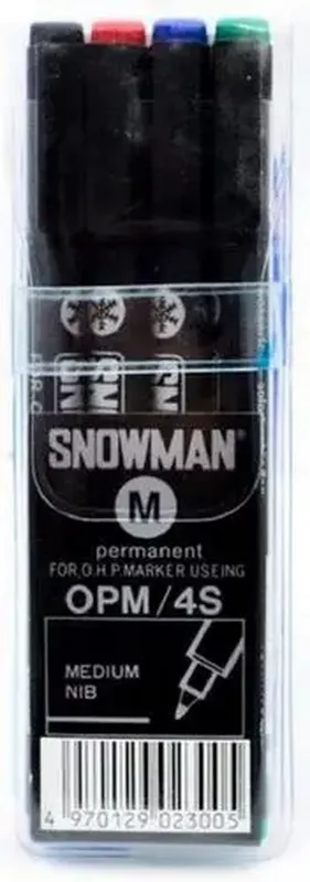 Spidol (kecil) 4 Warna (SPIDOL SNOWMAN PERMANENT OPF-OPM/SET - OPM/SET)