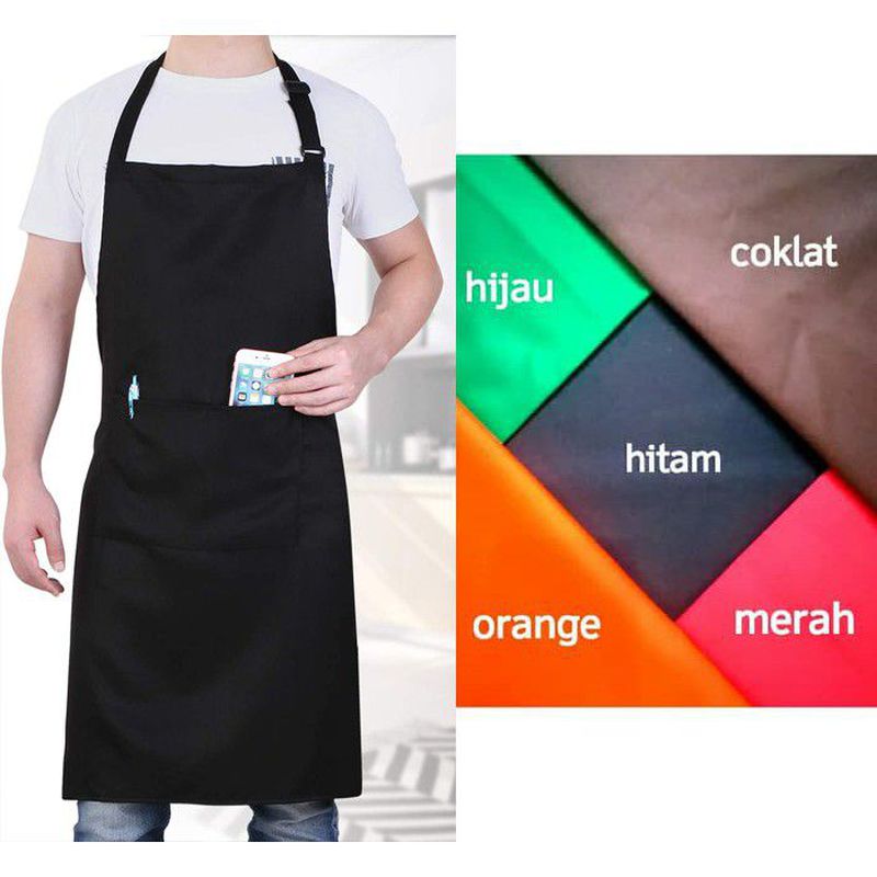 APRON +SABLON/BORDIR - Merah