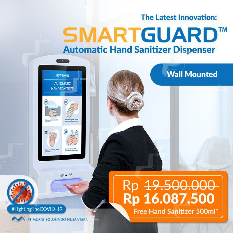 Automatic Hand Sanitizer Dispenser dengan Layar Digital -Wall Mounted