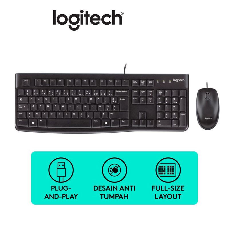 Combo Keyboard dan Mouse USB Logitech