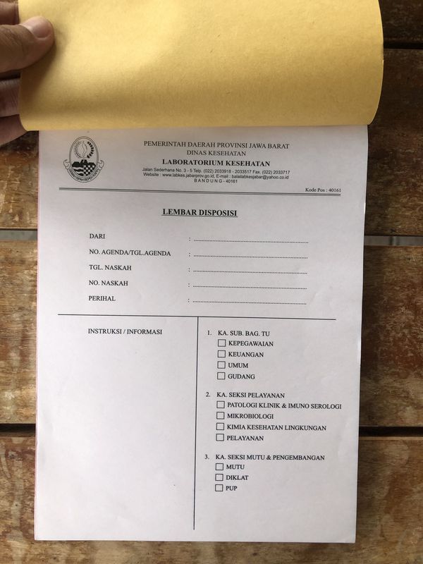 Blanko/Lembar Disposisi