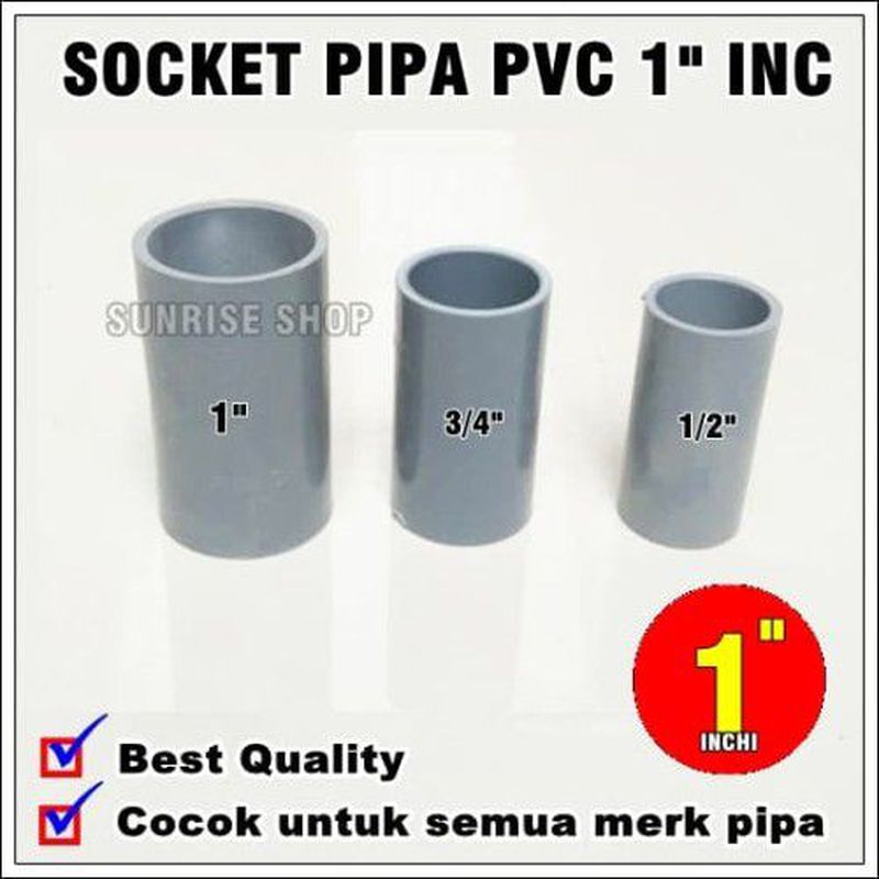 Sock Sambungan Pipa Pvc Ukuran 1 Inch - Sok Sambungan Paralon Satu Dim