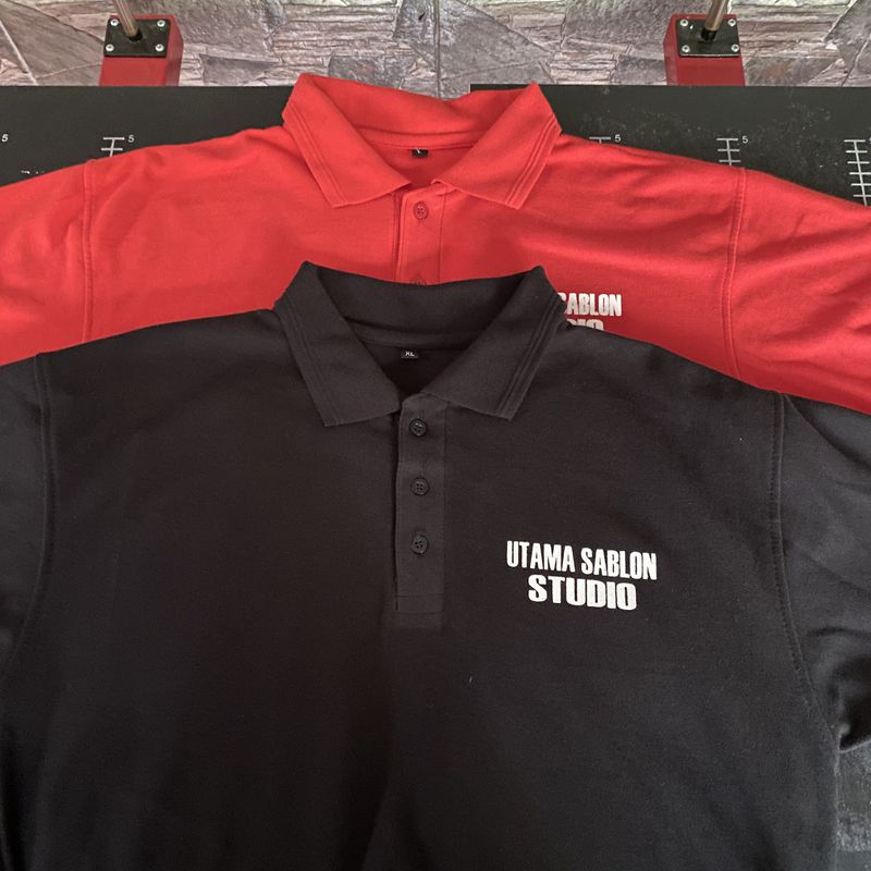 Kaos Polo (Cotton Pique) + Sablon - M,L