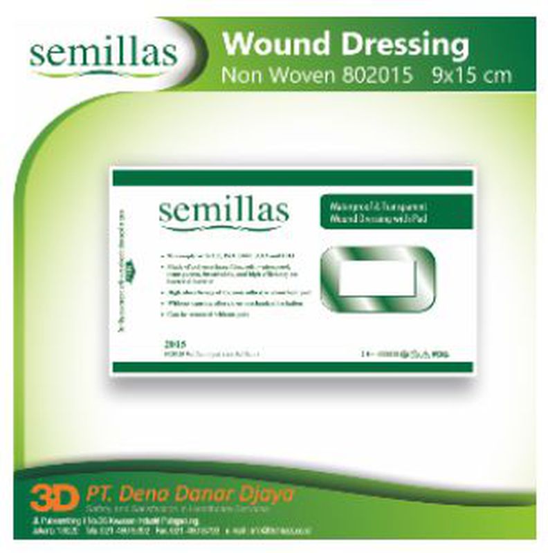SEMILLAS TRANSPARENT WOUND DRESSING WITH PAD - 10X20