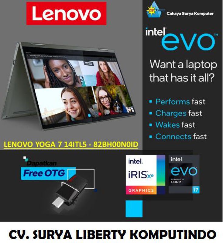 Lenovo Yoga 7 14ITL5-82BH00N0ID - Slate Gery |Intel EVO i7-1165G7