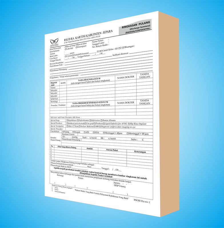 Blangko Ringkasan Pulang RM.RI 01a