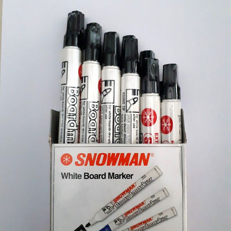 Spidol SNOWMAN White Board Marker jual/pak - Hitam