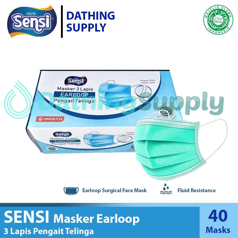 MASKER SENSI MASK EAR LOOP 3 PLY