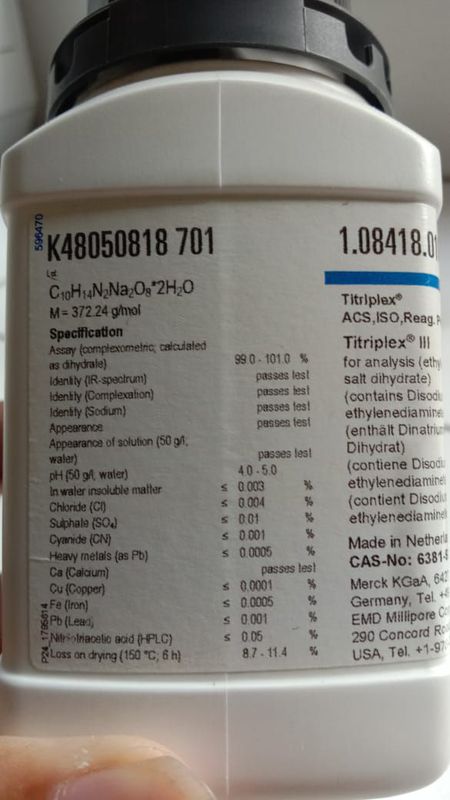 TITRIPLEX III GR FOR ANALYSIS (ETHYLENED)