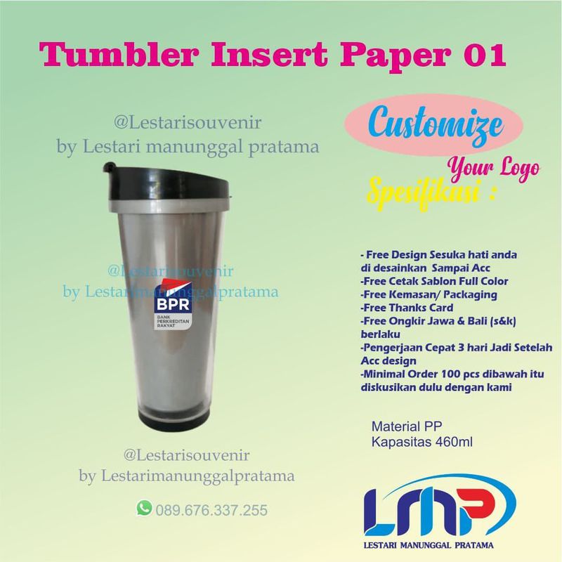 merchendise tumbler insert paper custom
