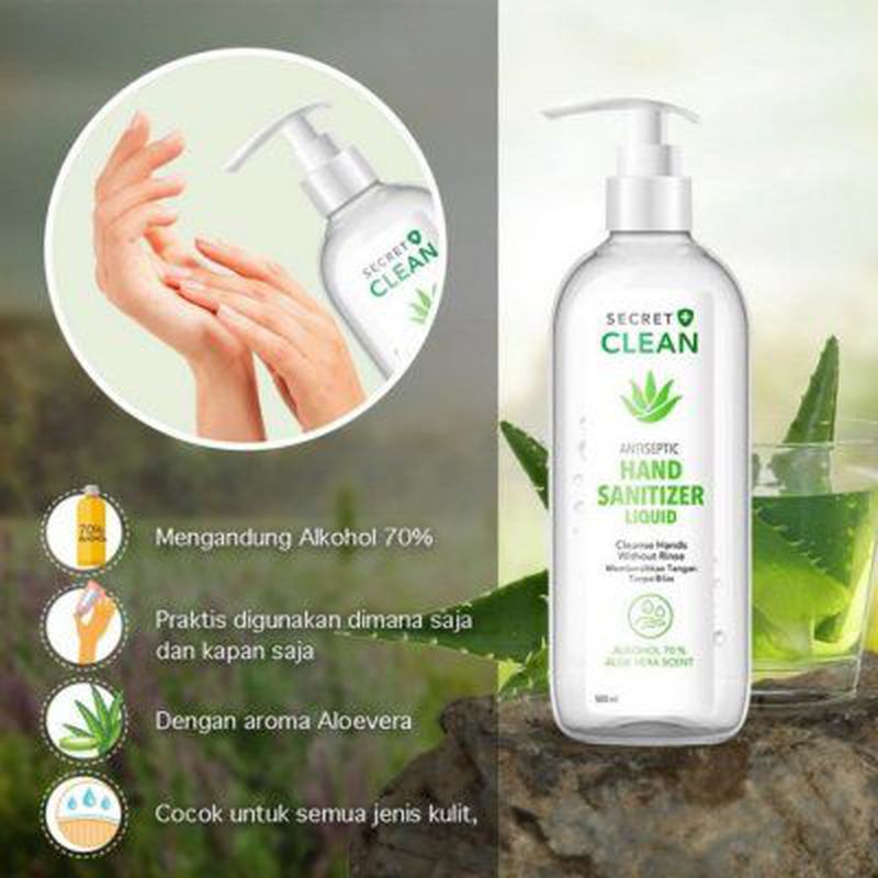 SECRET CLEAN HANDSANITIZER GEL 500ML (c19)