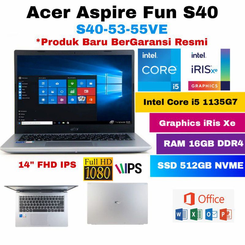 ACER S40-53-1135-I5/16GB/512GB