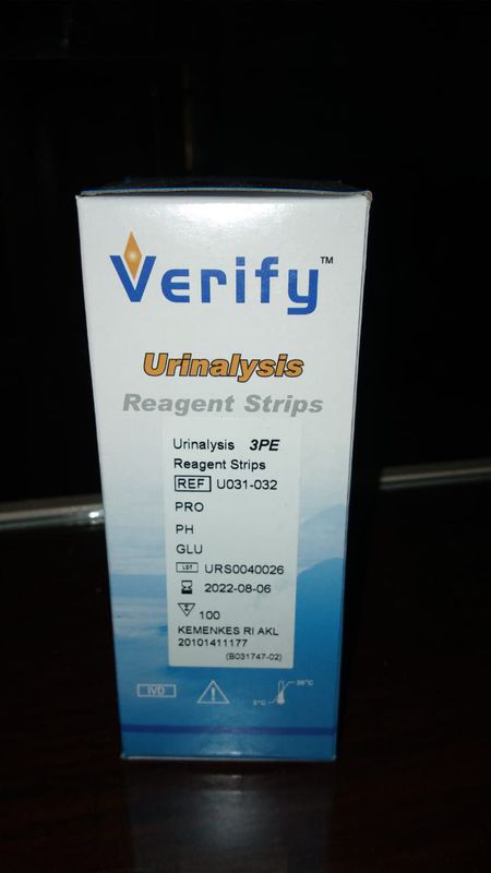 Urinealysis Reagen Strips 3PE @100test Verify