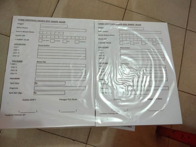 CETAKAN BLANGKO FORM VERIFIKASI PASIEN BPJS RAWAT JALAN