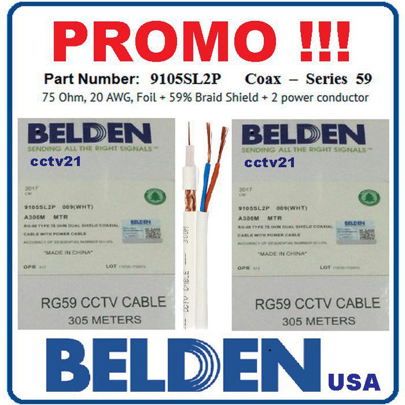 Kabel coaxial belden rg59 plus power tipe 9105SL2P
