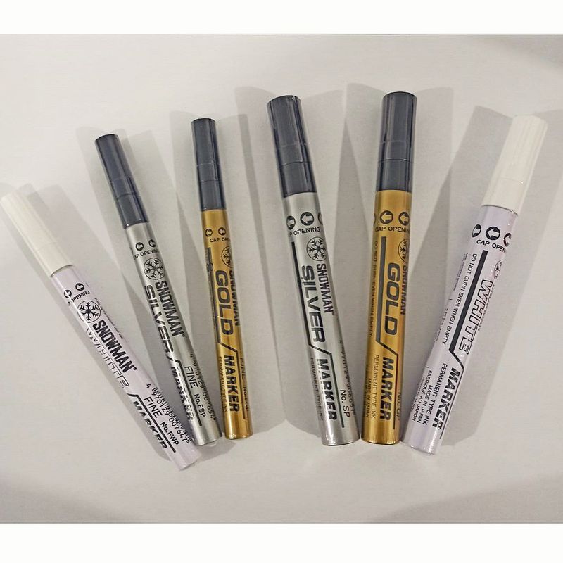 SPIDOL CAT PERMANENT SNOWMAN GOLD, SILVER, WHITE - Gold - Kecil