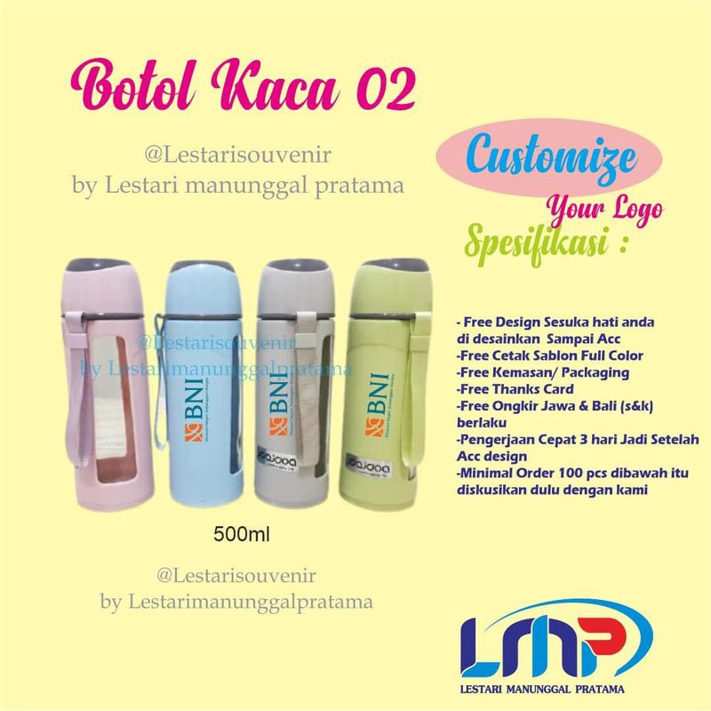 merchandise souvenir botol kaca custom 02 / souvenir promosi botol kaca ...