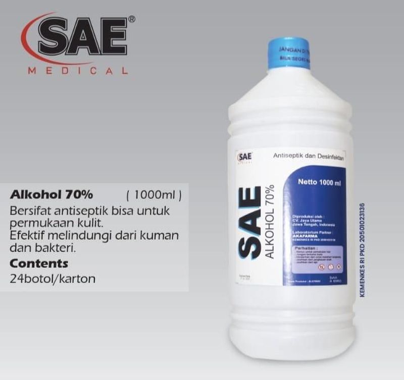 Alkohol Medis 70 % 1000 ml Antiseptik dan Desinpektan